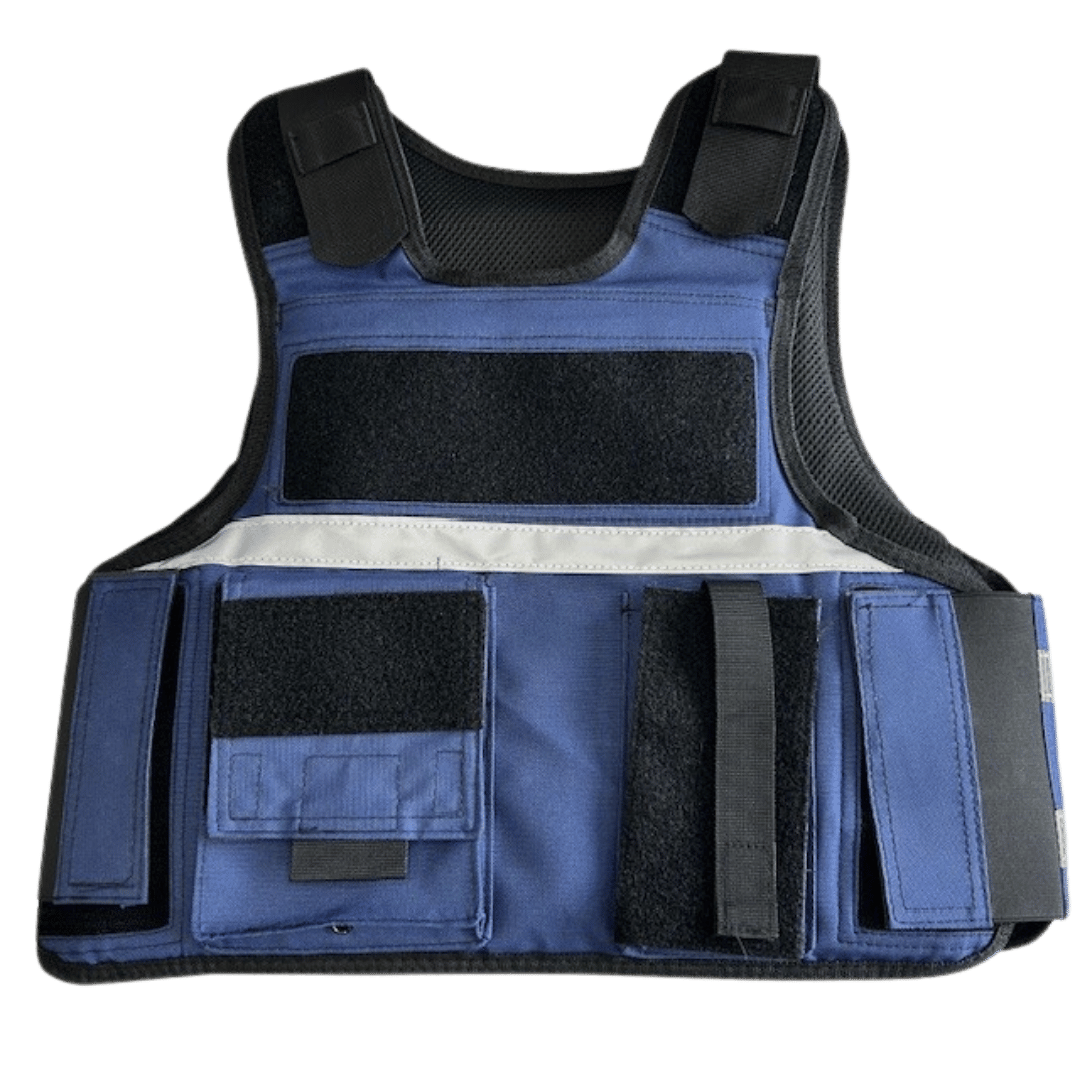 The GTG Version 3 - BLUE Reflective Stab Resistant Vest with Pockets ...